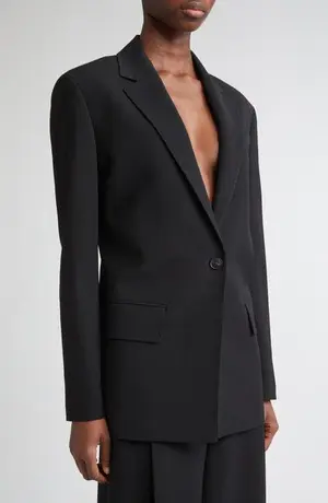 Lafayette 148 New York Fitted Responsible Finesse Crepe Blazer - Black