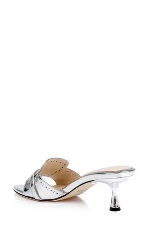 L'Agence Lina Slide Sandal - Silver Metallic