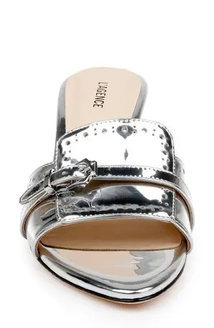 L'Agence Lina Slide Sandal - Silver Metallic
