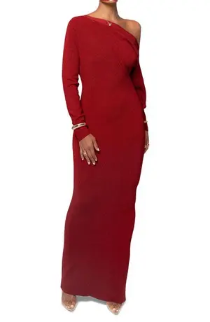 JLUXLABEL Metallic One-shoulder Body-con Cocktail Dress