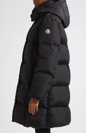 Moncler Water-resistant Long Coat - Black