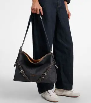 Givenchy Voyou Medium Denim Shoulder Bag
