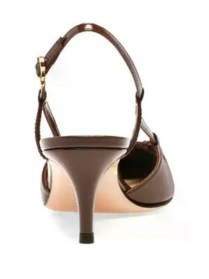 GIANVITO ROSSI 55mm Eloise Cut-out Heeled Pumps - Brown