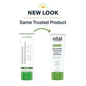 VITAL NUTRIENTS Hyperbiotics Activated Charcoal Probiotic Toothpaste 4 Ounces