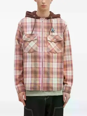 ICECREAM Plaid Hooded Shirt