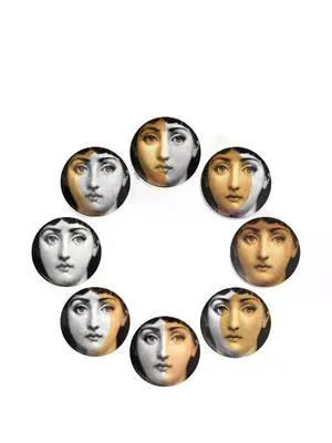 FORNASETTI Decorative Face-motif Plates - White