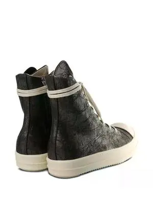 Rick Owens Metallic Effect High-top Sneakers