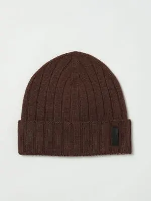 Emporio Armani Ribbed Beanie Brown