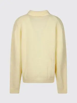 SUNFLOWER Long-sleeved Knitted Polo In Mohair And Alpaca Blend - Beige