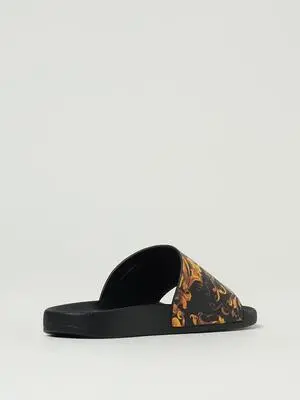 Versace Sandals With Baroque Print - Black
