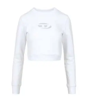 DIESEL® Cropped Cotton-blend Sweater - White