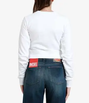 DIESEL® Cropped Cotton-blend Sweater - White
