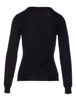 Elisabetta Franchi Crewneck Wool Blend Sweater - Black