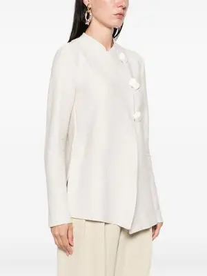 Emporio Armani Cotton Single-breasted Jacket - Ivory