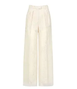 SIMONA CORSELLINI Lace And Tulle Wide Leg Trousers