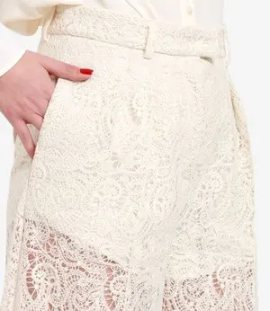 SIMONA CORSELLINI Lace And Tulle Wide Leg Trousers