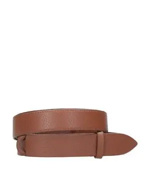 ORCIANI NOBUCKLE Hammered Leather Belt - Sigaro