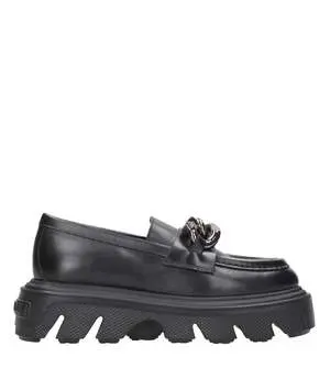Casadei Leather Loafers With Chain Detail