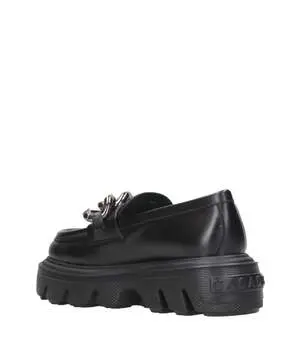 Casadei Leather Loafers With Chain Detail