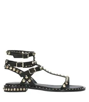 Ash Studded Leather Sandals - Black