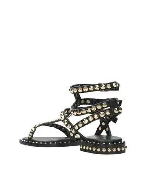 Ash Studded Leather Sandals - Black