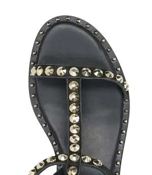 Ash Studded Leather Sandals - Black