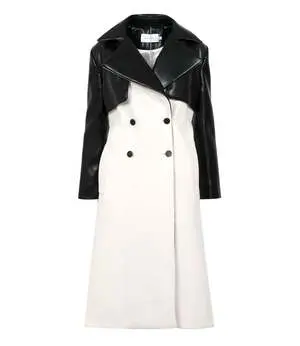 SIMONA CORSELLINI Double-breasted Faux Leather Coat