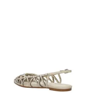 Ash Leather Appliqué Studded Flats - Ivory