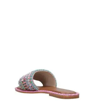 DE SIENA Beaded Leather Slides - Multicolour