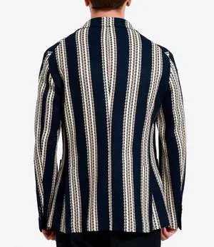 Tagliatore Textured Cotton Striped Blazer