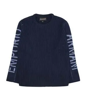 Emporio Armani Jacquard Logo Wool-blend Pullover