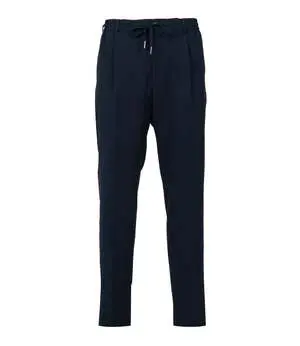 Tagliatore Textured Cotton Trousers - Blue