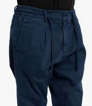 CRUNA Tapered Cotton Gabardine Trousers - Blue
