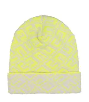 Elisabetta Franchi Logo Beanie - Lime+butter