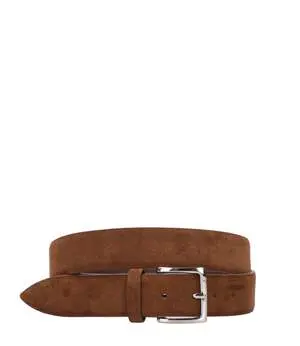 ORTIGNI Suede Leather Belt - Brown