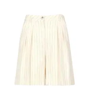 SIMONA CORSELLINI Pinstriped Wide-leg Shorts