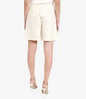 SIMONA CORSELLINI Pinstriped Wide-leg Shorts