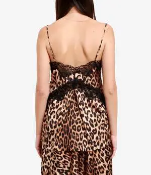 ANIYE BY Satin Animal Print Top
