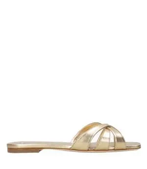 3JUIN Laminated Leather Strappy Sandals - Golden