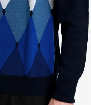 BALLANTYNE Diamond Pattern Cashmere Sweater - Blu Navy+blu Royal