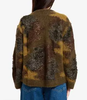SEMICOUTURE Wool And Alpaca-blend Camouflage Sweater
