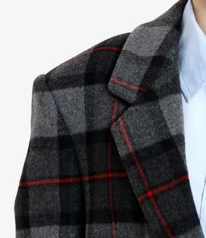MSGM Single-breasted Tartan Wool-blend Blazer