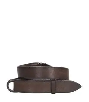ORCIANI NOBUCKLE Nubuck Leather Belt - Brown