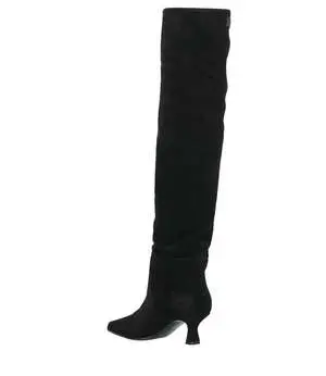 3JUIN Leather Over-the-knee Boots - Black