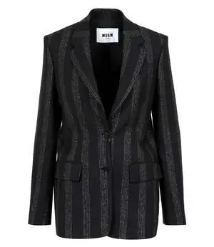 MSGM Wool Pinstripe Blazer