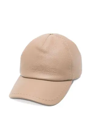 Max Mara Leather Baseball Cap - Beige