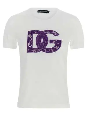 Dolce & Gabbana Lace Logo T-shirt - White