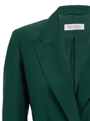 Max Mara Talento Pure Wool Canvas Blazer - Green