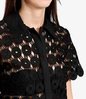 Erika Cavallini Macrame Effect Shirt - Black