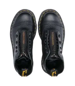 Dr. Martens Hammered Nappa Leather Platform Boots - Black